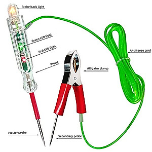 Goupchn Automotive Circuit Tester Kit Test Leads Kit Test Light 3-24V Voltage Tester Dual Probes Alligator Clamps Two-Way Voltage Test for Maintenance of Low-Voltage Circuits