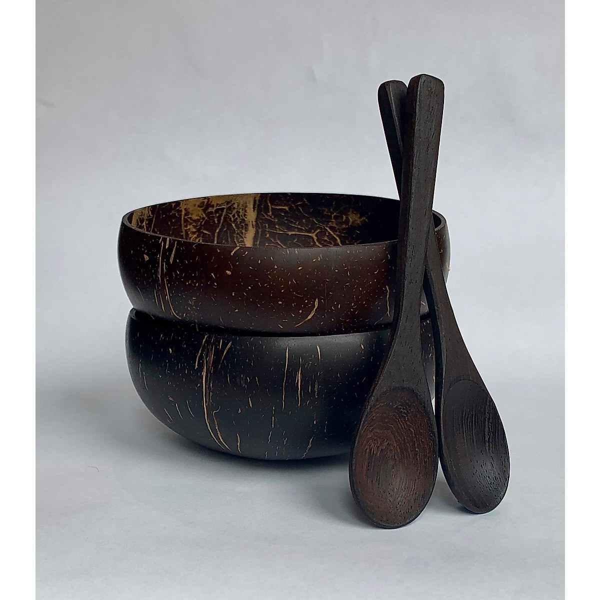 Marasol Coconut Bowls with Spoons 2x All Natural, Vegan | Smoothie Bowls, Acai | Gift Ready Packaging | Eco Friendly, Zero Waste | Handcrafted