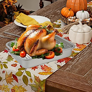 16x12x3 Inch Stainless Steel Roasting Pan with Rack, Turkey Baking Roaster Pan, For Roasting Meat,Chicken,Turkey, Lasagna