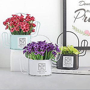 GREBOU 10 Bundles Artificial Flowers Faux Plastic Orchid Bouquets UV Resistant No Fade Faux Greenery for Home Garden Bridal Bouquet Hanging Planter Porch Patio Yard Office Wedding Decoration(Purple)