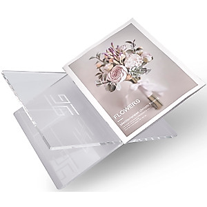 Honygebia Clear Acrylic Book Stands - Cross Frame Acrylic Book Holder, Open Bookstand for Display and Reading, Suitable for Art, Bible, Cookbook, Easel, Magazine, Textbooks 12.5" x 9.5" x 5.5"