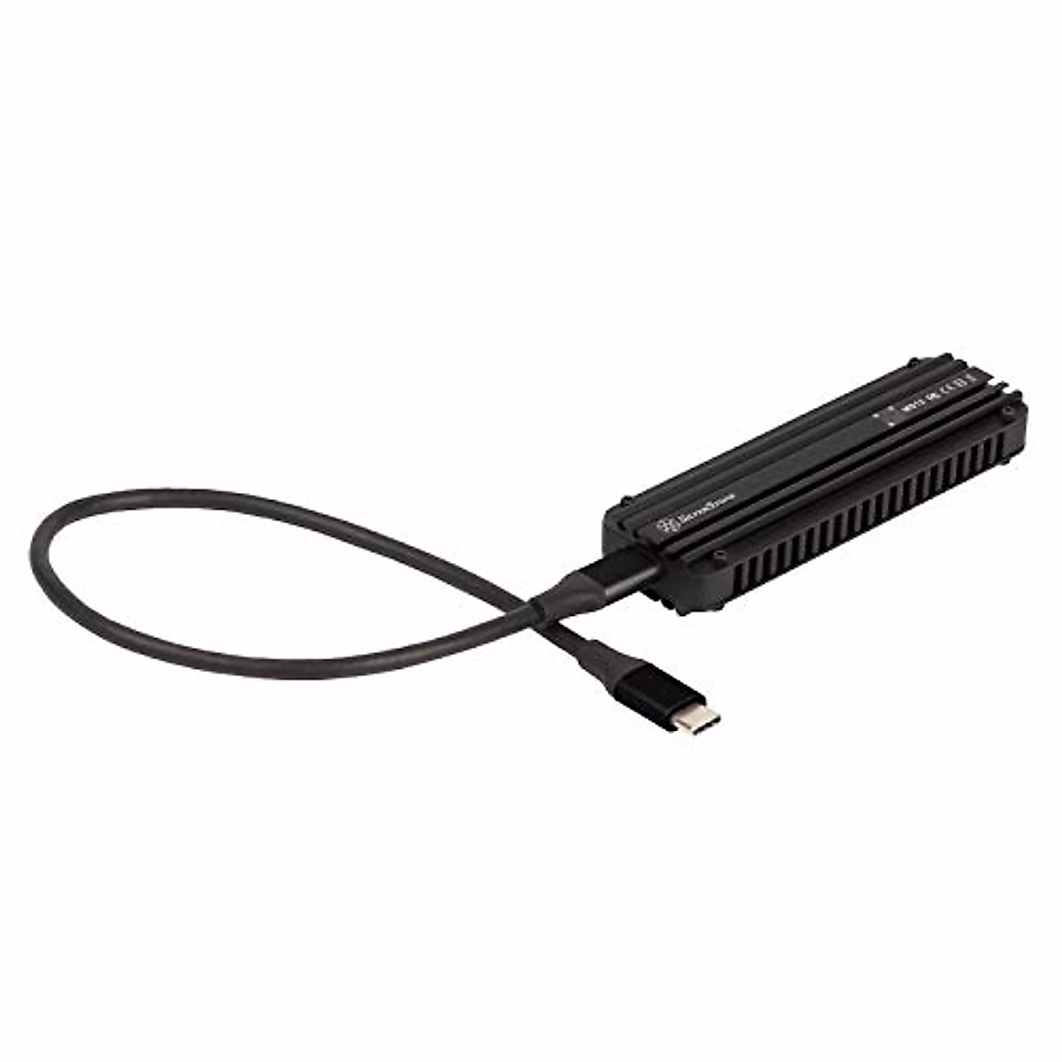 Silverstone MS12, 20Gbps SuperSpeed+ USB 3.2 Gen 2x2 Type-C to NVMe M.2 SSD Enclosure, Aluminum, Black, SST-MS12
