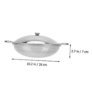 VINTORKY 2Pcs Stainless Steel Multi Purpose Pot with Lid Practical Double Ear Saucepan for Kitchen Cookware for Cooking Boiling and Simmering