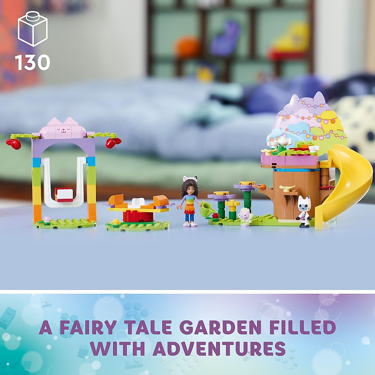 LEGO Gabby's Dollhouse Kitty Fairy’s Garden Party 10787 Building Toy with Tree House, Swing, Slide, and Merry-Go-Round, Includes Gabby and Pandy Paws, Birthday Gift, Sensory Toy for Kids Ages 4 and up