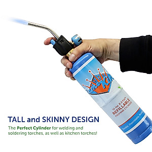 Flame King 1LB Empty Propane Welding Cylinder Tank, Reusable & Transportable - Safe and Legal Refill Option, 14.1 oz, Blue (2-Pk)