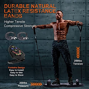 LALAHIGH Portable Home Gym System for Men and Women: Push Up Board, Different Fitness Accessories with Resistance Bands dynamic handles and nonslip pads-Professional Strength Training Exercise