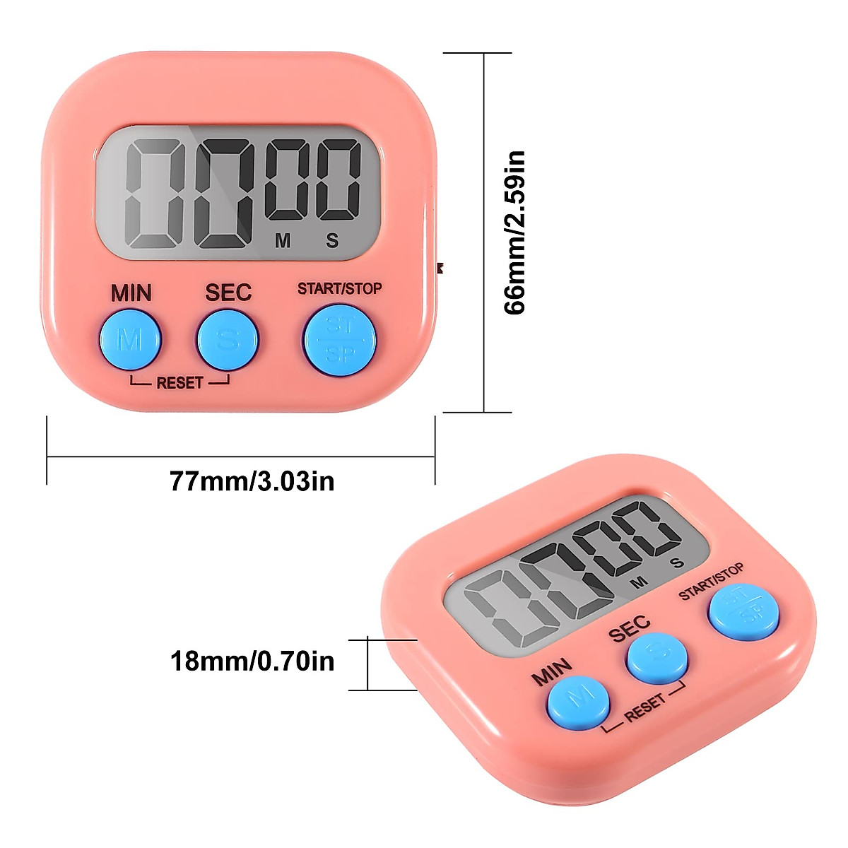 Aobao Timers, 8pcs Classroom Timers for Teachers Kids Digital Kitchen Timer Magnetic Countdown Timer for Teacher, Study, Exercise, Oven, Cooking