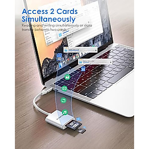 LENTION USB C to SD/Micro SD Card Reader, Type C SD 3.0 Card Adapter Compatible 2023-2016 MacBook Pro 13/15/16, New Mac Air/iPad Pro/Surface, More (CB-C8, Silver)