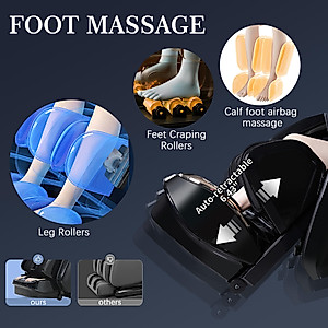 Kollecktiv AI Voice Massage Chair, Full Body Zero Gravity SL-Track Shiatsu Massage Recliner Chair with Heat Body Scan, for Dad, Husband (Black)