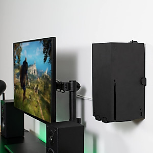 VIVO Steel Wall Mount Bracket Designed for Xbox Series X Gaming Console, Horizontal and Vertical Display, Open Design, Black, Mount-XSXU1