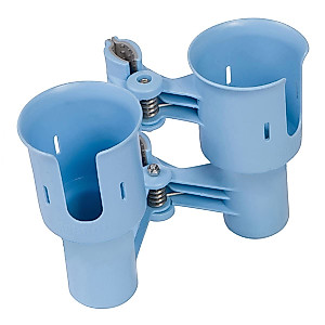 ROBOCUP, (Light Blue EZ-Spring), Best Cup Holder for Drinks, Fishing Rod/Pole, Boat, Beach Chair, Golf Cart, Wheelchair, Walker, Drum Sticks, Microphone Stand