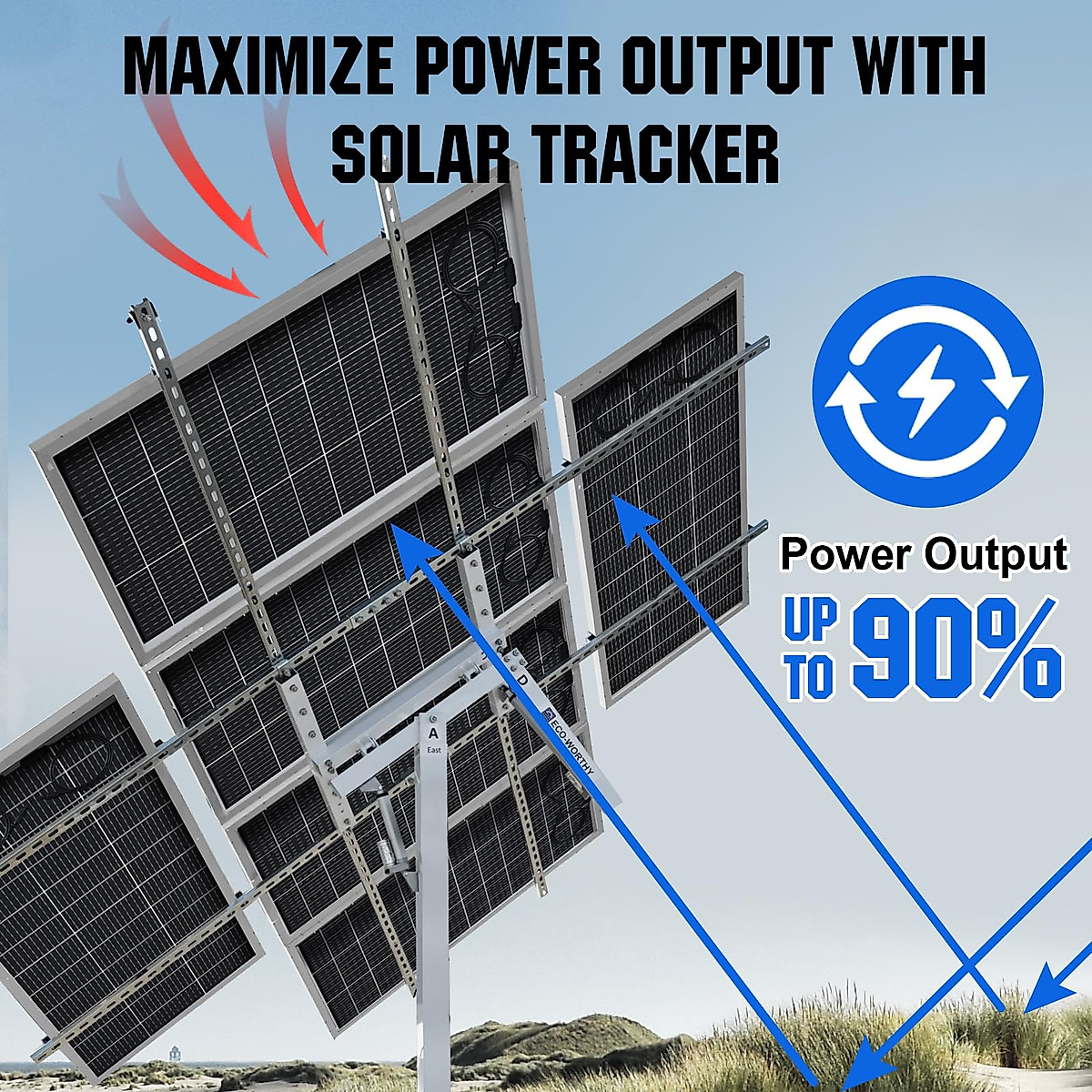 ECO-WORTHY Bifacial 195 Watt 12 Volt 12BB Solar Panel Monocrystalline Double-Sided Power Generation Rigid High-Efficiency PV Module Power Charger for RV,Sunsheds,Canopies,Farms,Home and Off-Grid
