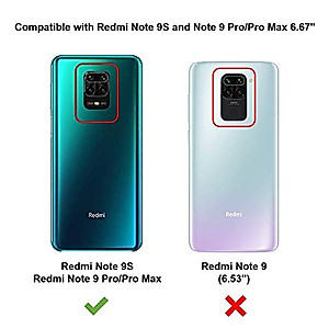 Redluckstar Redmi Note 9S Case, PU Leather Wallet Flip Cover [3 Card Slots 1 Money Pocket] [Magnetic Closure] [Stand] Shockproof Bumper Folio Phone Case for Xiaomi Redmi Note 9S (Black)