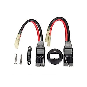 Camco Trac Outdoors High-Current Connector Kit, 8 Gauge | Upgrade Your Trolling Motor Connectors to High-Current 12V or 24V Power | for 60 Amp 12/24/36V Power (69441), Black