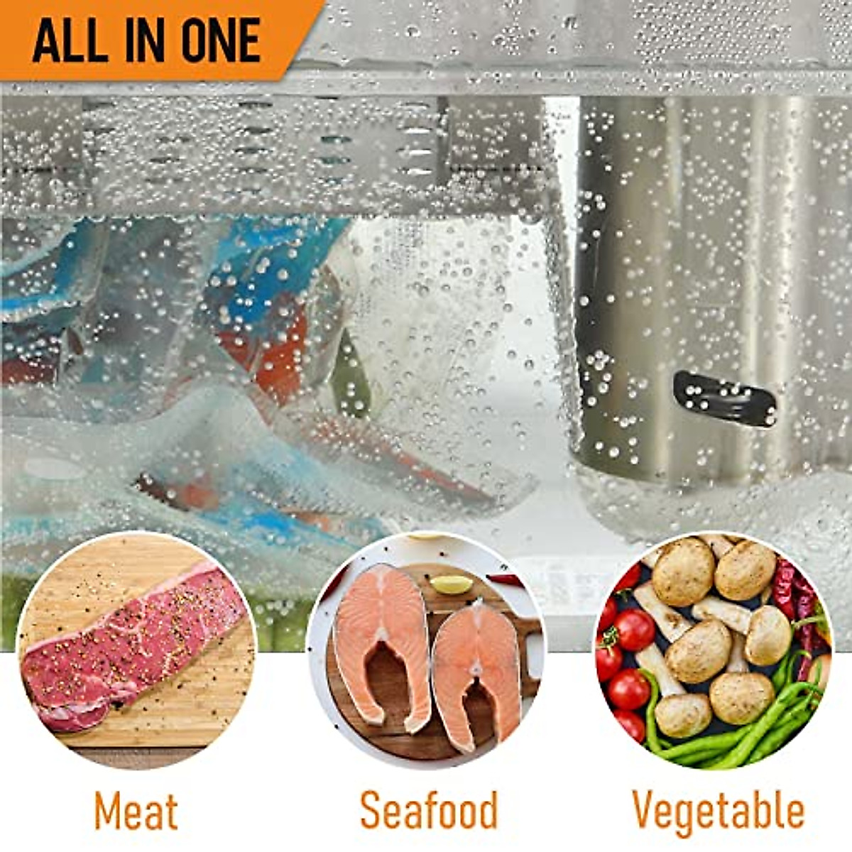 Restlrious Sous Vide Container 12 QT with Lid and Fixed Rack and Insulating Sleeve, Compatible with Most Sous Vide Models, Slow Cooker Clear Transparent PC Material Heat Resistant Sous Vide Pot Food Grade, 1 Pack