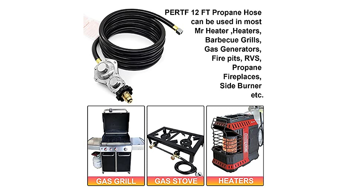 PERTF Two Stage Propane Regulator with 12ft Propane Hose for Mr Heater ...