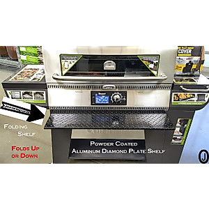 J & O Carts Parts Powder Coated Diamond Plate Folding Shelf for Cuisinart Woodcreek Pellet Grill