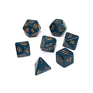 Chessex CHX25426 Dice-Opaque Dusty Blue/Copper Set