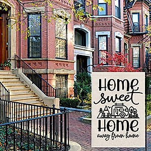 Camping Sweet Home Garden Flag Away from Home Camper Vertical Burlap Double Sided Farmhouse Outdoor Decorations Yard Lawn Decor 12.5 x 18 Inch