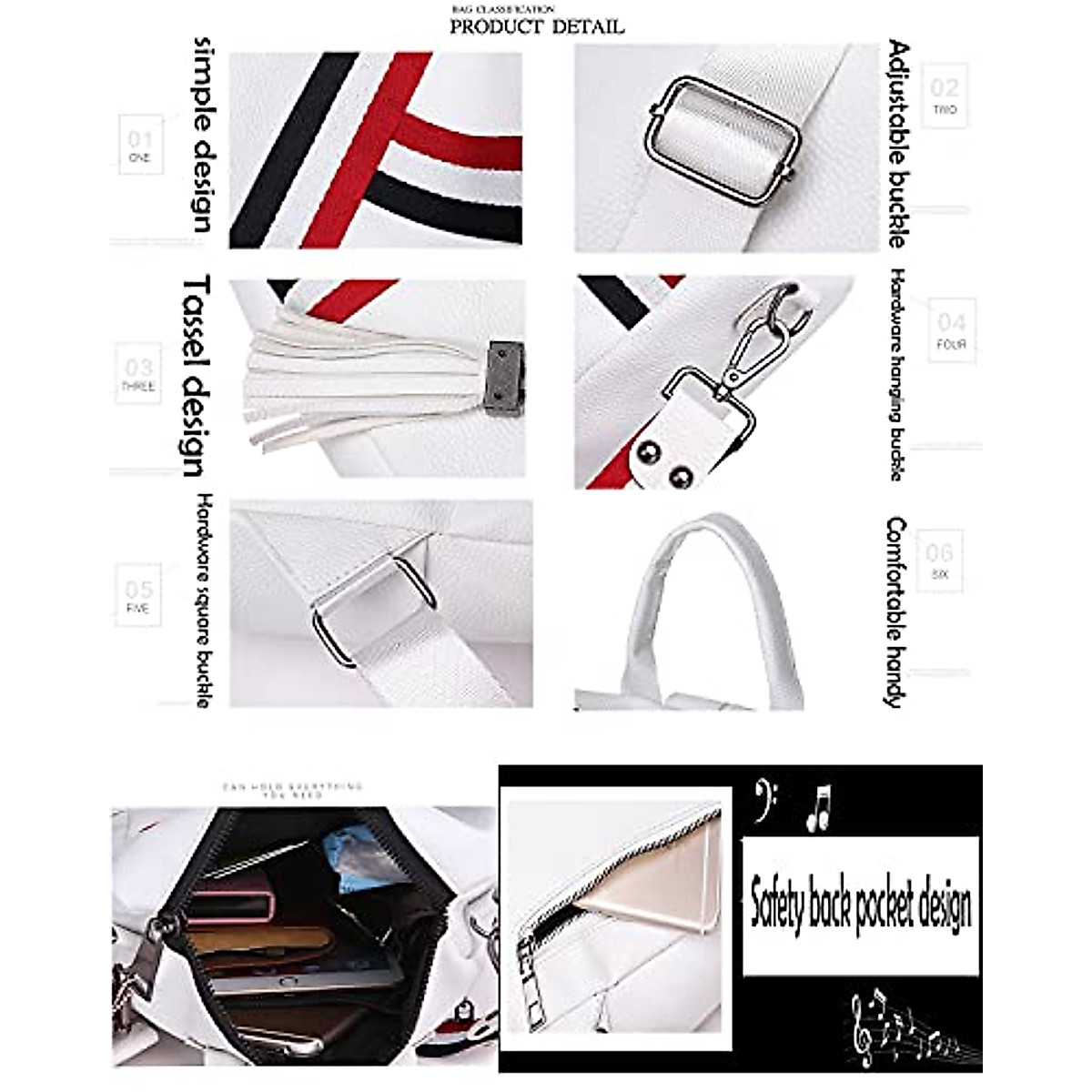 Heitiliamu Backpack handbag for woman large capacity leather shoulder bag cute girl mini backpack (black B)