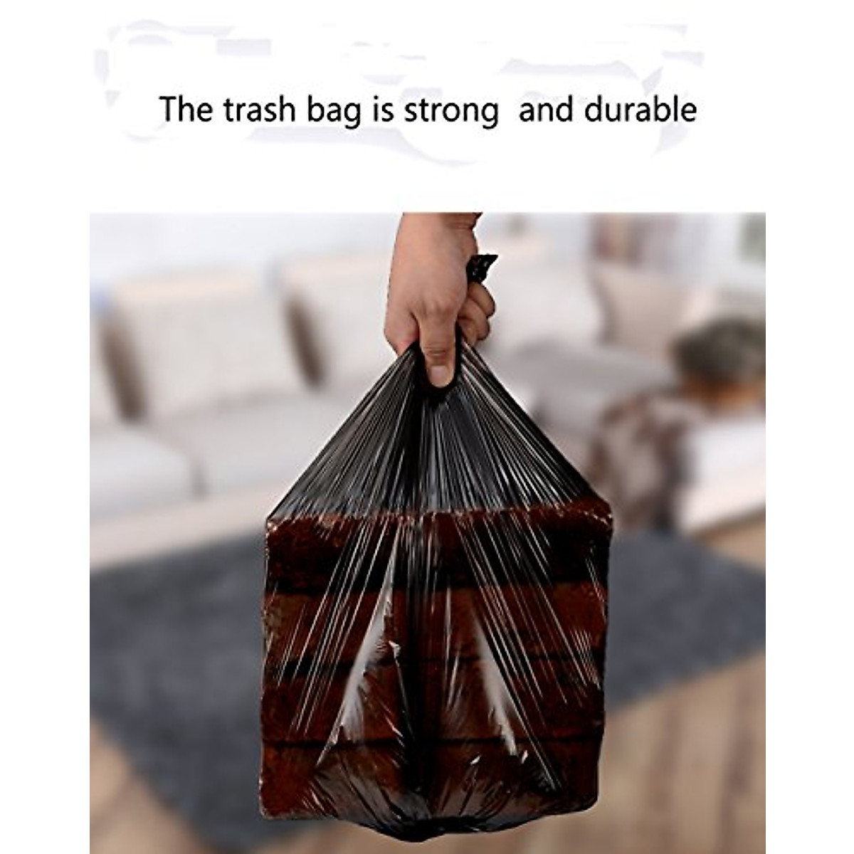 Black Trash Bag,Gereen 2 Gallon Black Trash bag Garbage Bag Trash Can Liner (2 Gallon (150 Count), Black)