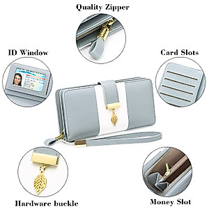 GOIACII Wristlet Women's Wallet Large Capacity Credit Card Holder for Women RFID Blocking