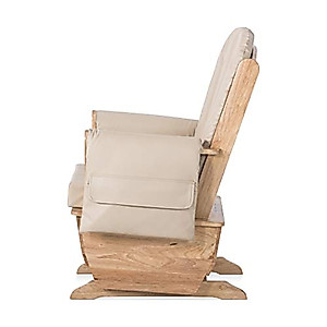 Foundations SafeRocker Standard Glider Rocker with Wood Base with Vinyl Cushion, Easy to Clean (Tan Vinyl)