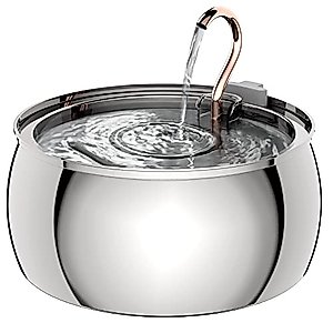 Tomxcute Cat Water Fountain, 4.0L/135oz Automatic Stainless Steel Pet Fountain Dog Water Dispenser, Ultra-Quiet Pump and 3 Replacement Filters & for Cats, Dogs, Multiple Pets…