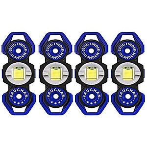 Vaughan Magnetic Stud Finder Leveler, 4 Pack, Locate Screws, Nails, Metal Studs with Magnet, Level Tool, Drywall, Plaster, Blue - 240277