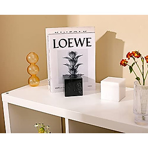 MIINNOKO 2 Marble bookends, Modern Stone Bookshelf Decor, Shelf Decor,Heavy Duty bookend kit, Coffee Table Decor, to Hold Heavy Books