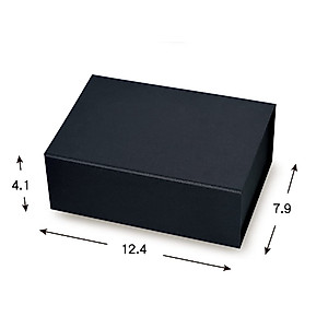 Elephant Gifts Large Black 12.4 x 7.9 x 4.1 Gift Box with Lid and Magnetic Closure for Christmas, Hanukkah, Fathers Day, Graduations, Weddings, Birthdays, Grooms Gifts, Engagements