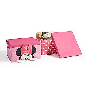Idea Nuova Disney Minnie Mouse Figural 2 Piece Stackable Storage Set, Pink