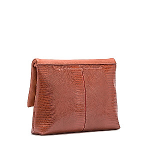 Hammitt VIP Medium Redwood Lizard ZIP SHOULDER Leather Bag Purse Handbag Red NEW