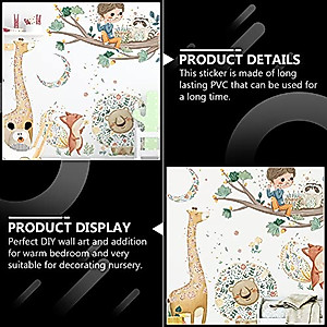 1 Set Cartoon Animal Wall Sticker Lovely Wall Decal Bedroom Sticker for Home/Wall/Kitchen/Room Decor