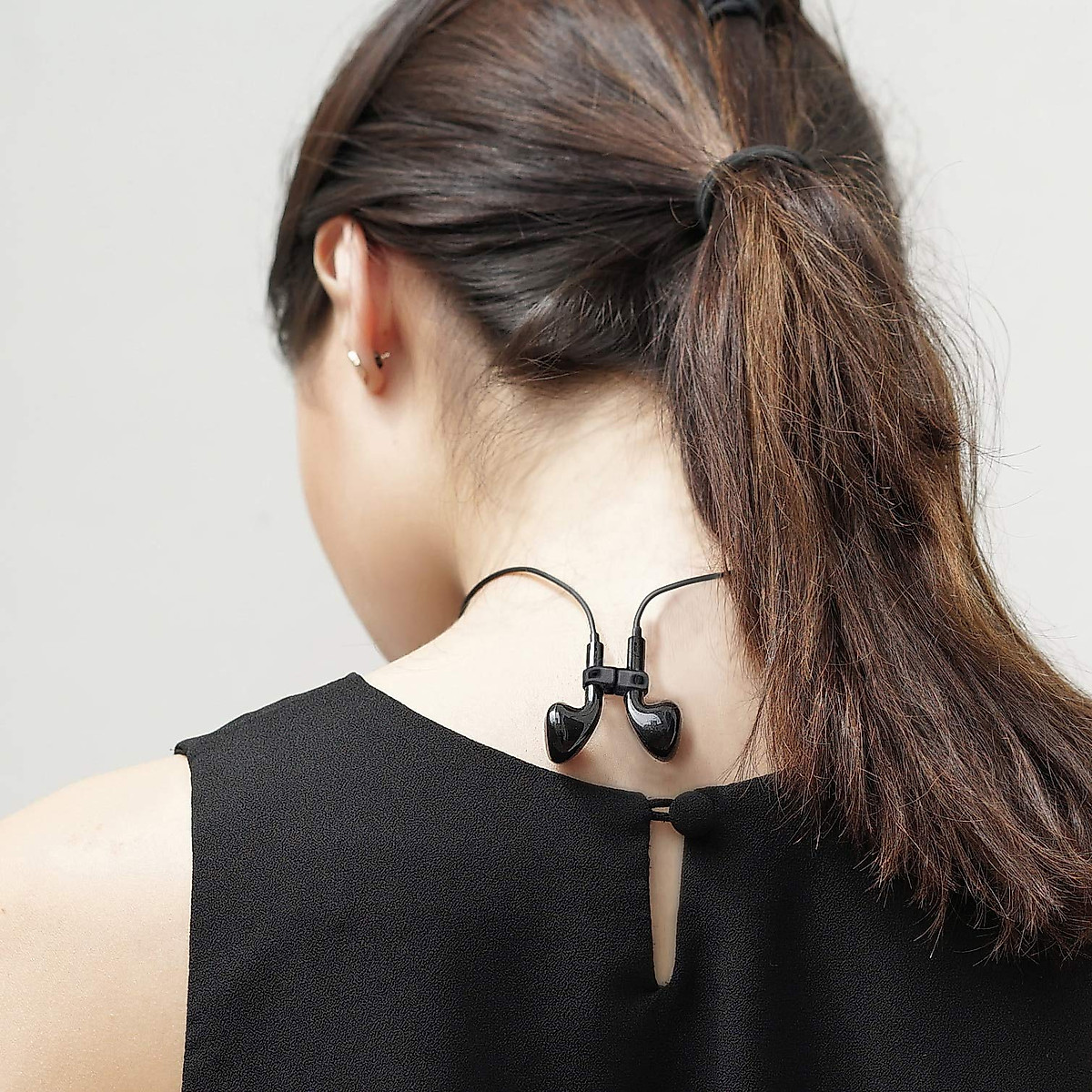 Mband2 Pack of Mband Mclip Holder 04 Black Transparent - Tangle-Free Soft Neckband Cord at Work Managing Easy Hold Cable Managment