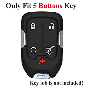 Alegender 5Btn Leather Cover Case Fob Holder Bag Remote Keyless Jacket for GMC Acadia Terrain Yukon Chevy Suburban Tahoe HYQ1AA 13584502 1551A-AA Brown