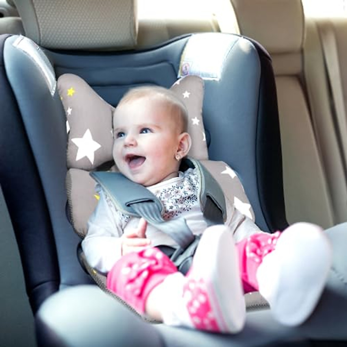AIPINQI Head and Body Support Pillow with Neck Support for Toddler,Suitable for Baby Car Seat and Strollers(over 1 years),Star