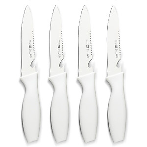 Plys Paring Knife - 4.5 inch Paring Knives Set of 4 Small Kitchen Knife, Sharp Fruit Paring Knife and Coring, Bottle Opener Design German Stainless Steel Ergonomic Handle