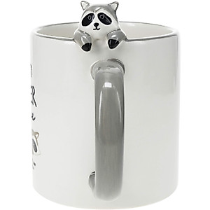 Pavilion Gift Company You Are My Partner In Crime - Raccoon Gray 17oz Dolomite Coffee Cup Mug