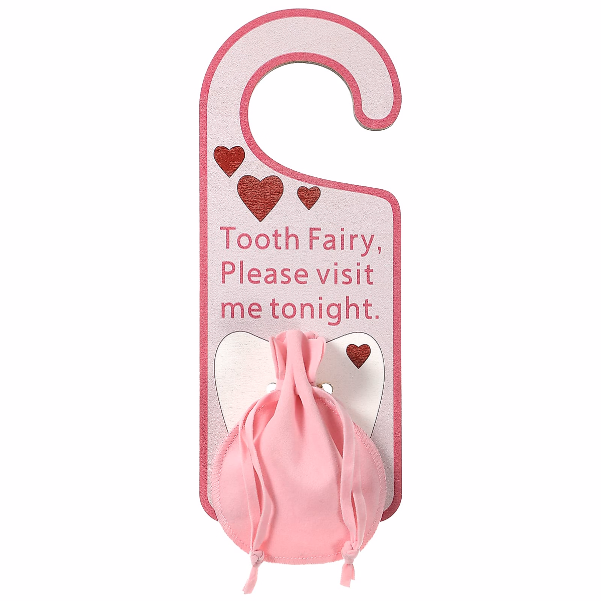 Qunclay Tooth Fairy Tooth Holder Tooth Fairy Door Hanger Bag Tooth Fairy Baby Teeth Keepsake Container for Lost Teeth Kids Boys Girl Milk Teeth Encourage Gift(Cute Style)