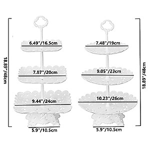 Set of 7 Pieces Cupcake Stands Plastic Dessert Stand Cupcake Holder Plate Serving Tray Fruit Plate for Wedding Birthday Party Fruits Desserts Candy Bar Display White