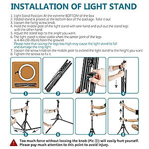 Neewer Ring Light Kit:18"/48cm Outer 55W 5500K Dimmable LED Ring Light, Light Stand, Carrying Bag for Camera,Smartphone,YouTube,TikTok,Self-Portrait Shooting, Black, Model:10100416