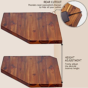 Demigo Corner Shelf Wall Mount, Set of 2 Solid Acacia Wood Floating Corner Shelf, Smooth - Durable - Attractive Corner Shelves for Bedroom Living Room Bathroom Kitchen