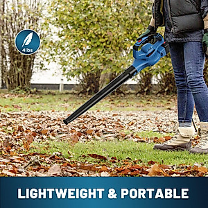 Enhulk 460 CFM 190 MPH 20V Cordless Leaf Blower with Battery & Charger, Variable Speeds - For Yard, Snow, Dust Cleaning