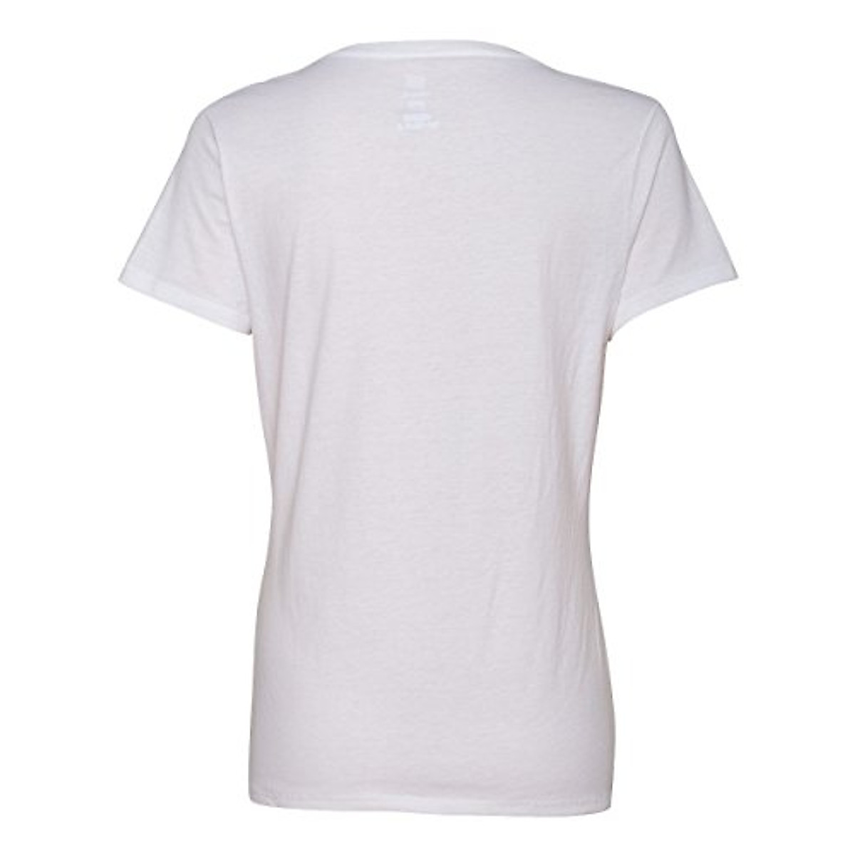 Hanes Womens 4.5 Oz., 100% Ringspun Cotton Nano-T V-Neck T-Shirt (S04V)- White,Large