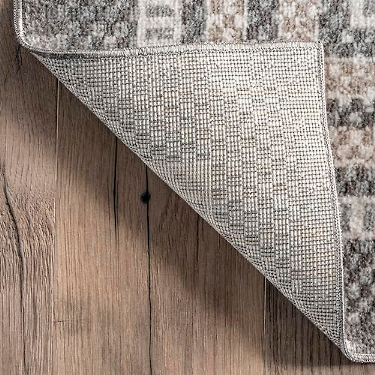 nuLOOM Anya Machine Washable Casual Border Area Rug, 4x6, Grey