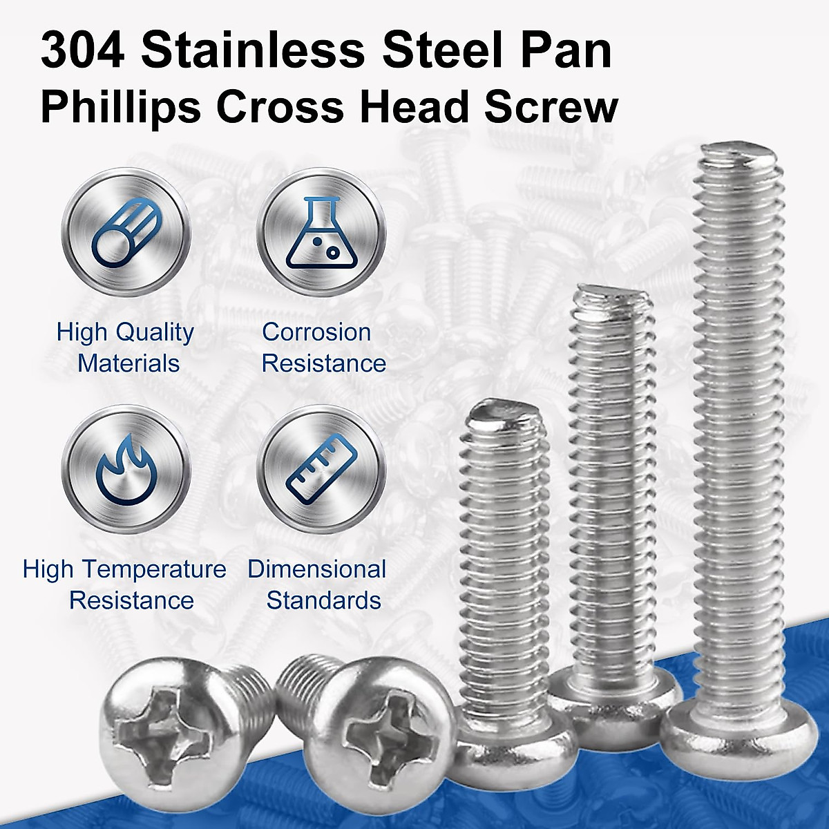 MroMax 60Pcs M2 x 8mm Pan Head Phillips Machine Screws, 304 Stainless Steel 18-8, Fully Thread, Metric Silver Gray Cross Head Screws Bolts for Computers, Camera and Other Small Electronic Devices