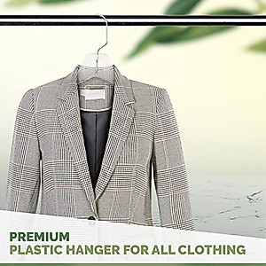 Clear Plastic Crystal Hangers for Clothes - Space Saving Heavy Duty - Durable Shirt & Coat Closet Hangers Dress Hangers, 12 Pack