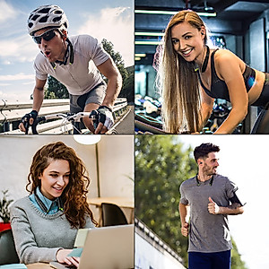 LOVOCOO Bluetooth Headset, [2021 Upgraded] Neckband Bluetooth Headphones with Retractable Earbuds, Noise Cancelling Stereo Wireless Earphones with Mic for Sports Office (with Carry Case)