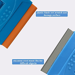NBTOOL Razor Blade Scraper 8pcs Mini Plastic Scraper Tool,Razor Blade Scraper Tool with 5pcs Plastic Razor Blades & Stainless Steel Blades,Cleaning Razor Scraper,Window Scraper,Glass Scraper